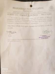 Practical exam notice. – MAHARAJA INSTITUTE OF ADVANCED COMPUTING AND ...